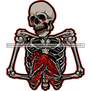 Skull Carrying Human Heart Grief Crying Bleeding Pain Heartbreak Spooky ...