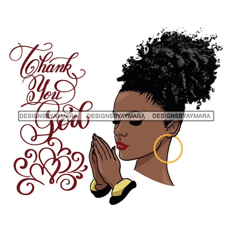 Afro Woman Praying SVG Pray Hands Prayers Afro Puff Hairstyle - Etsy