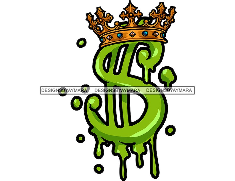 Money Sign King Queen Cartoon Character Crown Royal Power Dollar ...