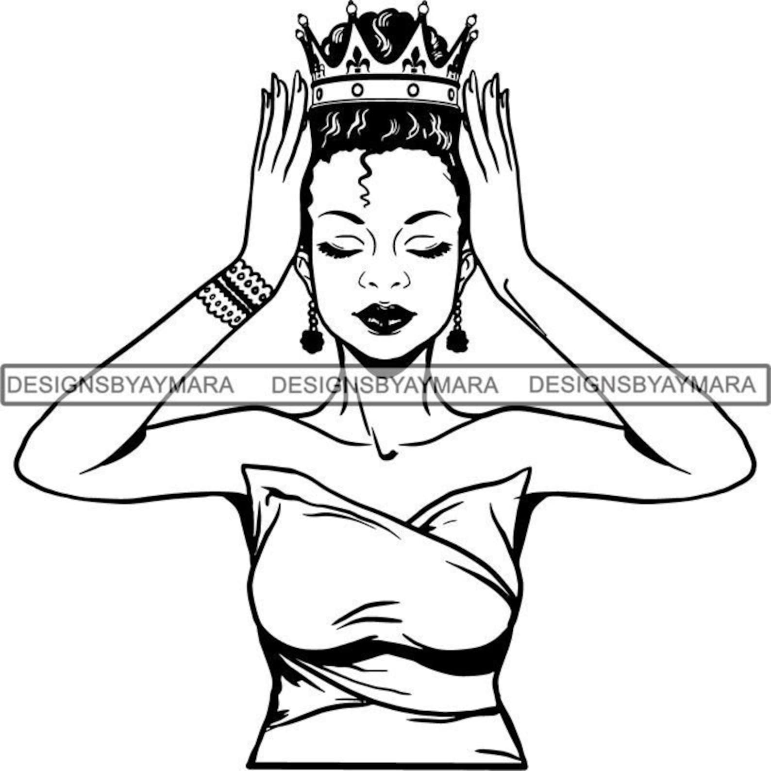 Afro Queen SVG Diva Melanin Nubian Goddess African American - Etsy Denmark