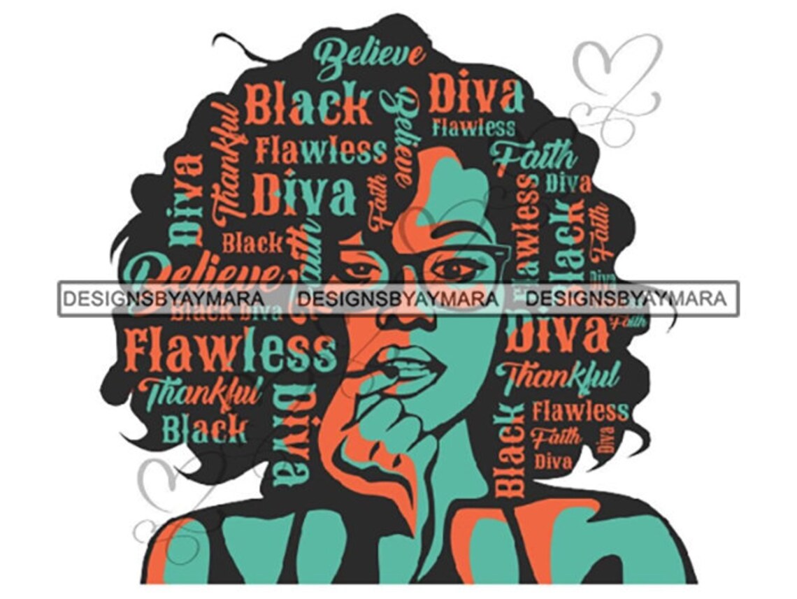 Black Afro Woman Smart Diva Confidence Freedom African American Nubian ...