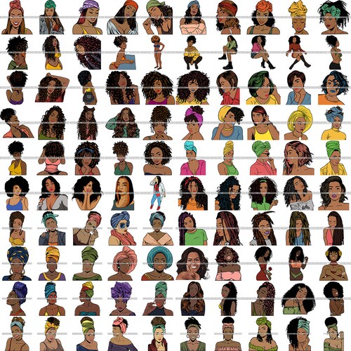 Bundle of the Century 200 Afro Woman SVG Melanin African - Etsy