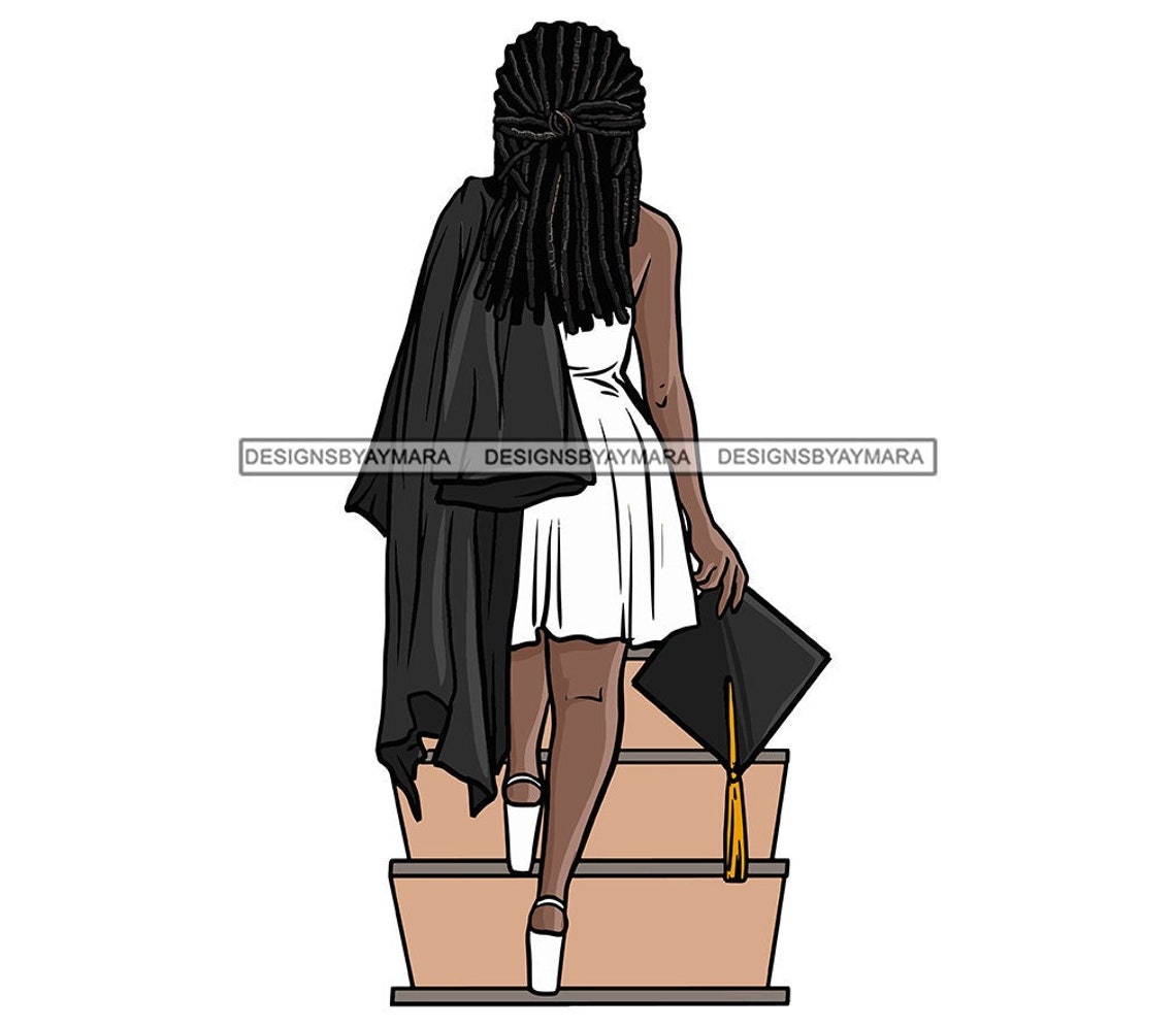 Graduation Woman Cap Diploma Achievement Locs Hairstyle College ...