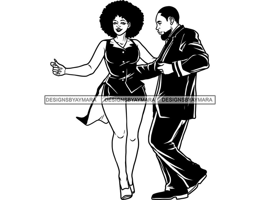 African Couple Dancing Stepper Step Dancing Chicago Style Retro ...