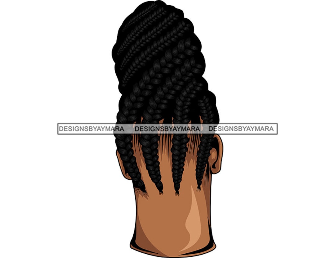 Cornrows Braids Hairstyle Hairdo Hair Bun Melanin Woman Head Cornrows ...