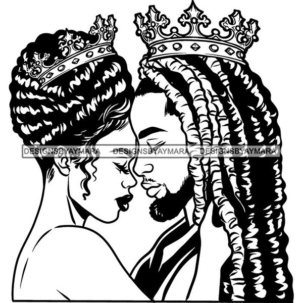 Black Couple Locs Art - Etsy
