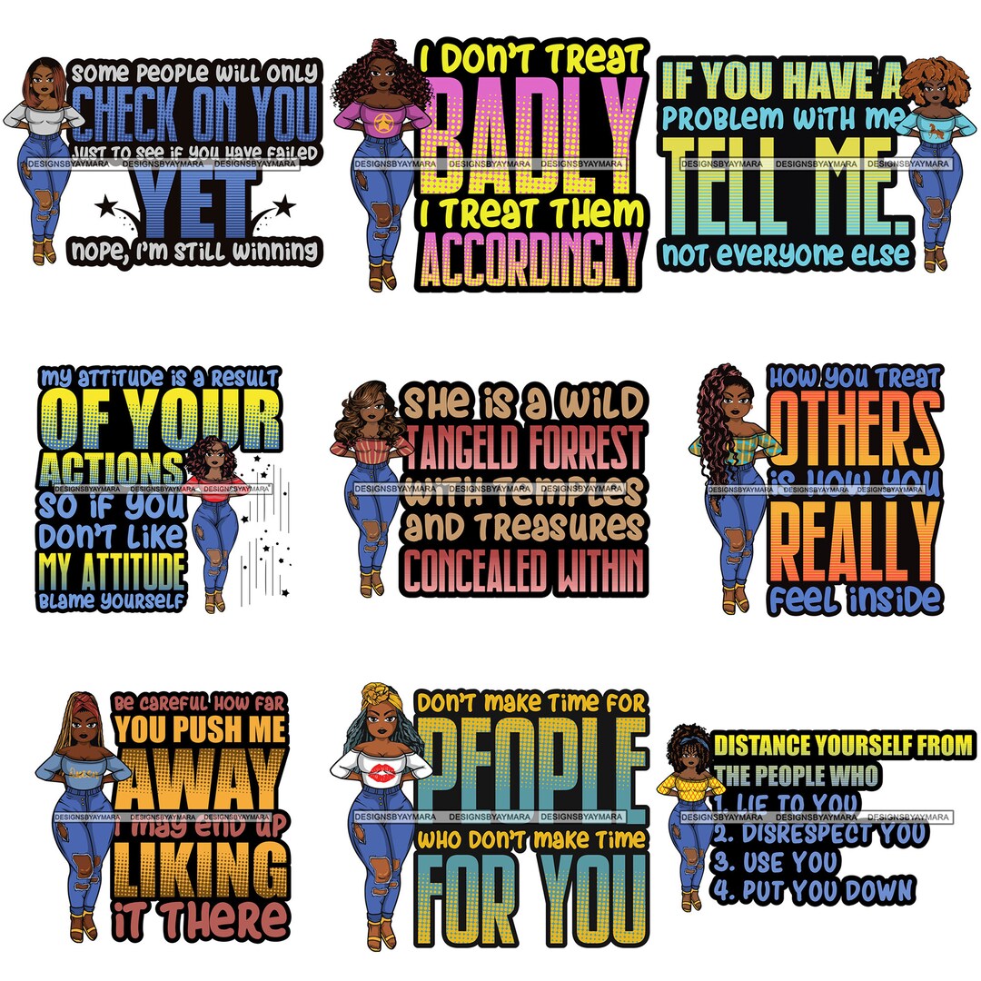 Bundle 9 Afro Lola Quote SVG Nubian Queen Fabulous Woman Melanin ...