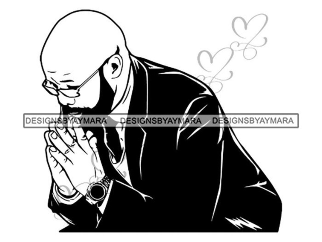 Black Man Praying SVG God Quotes Respect Faith Spiritual Life Bible ...
