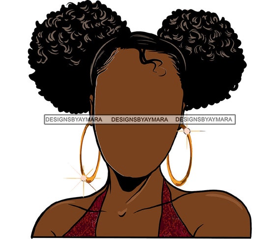 Black Kids Afro Puff Little Melanin Queen Black and Boujee PNG Natural ...