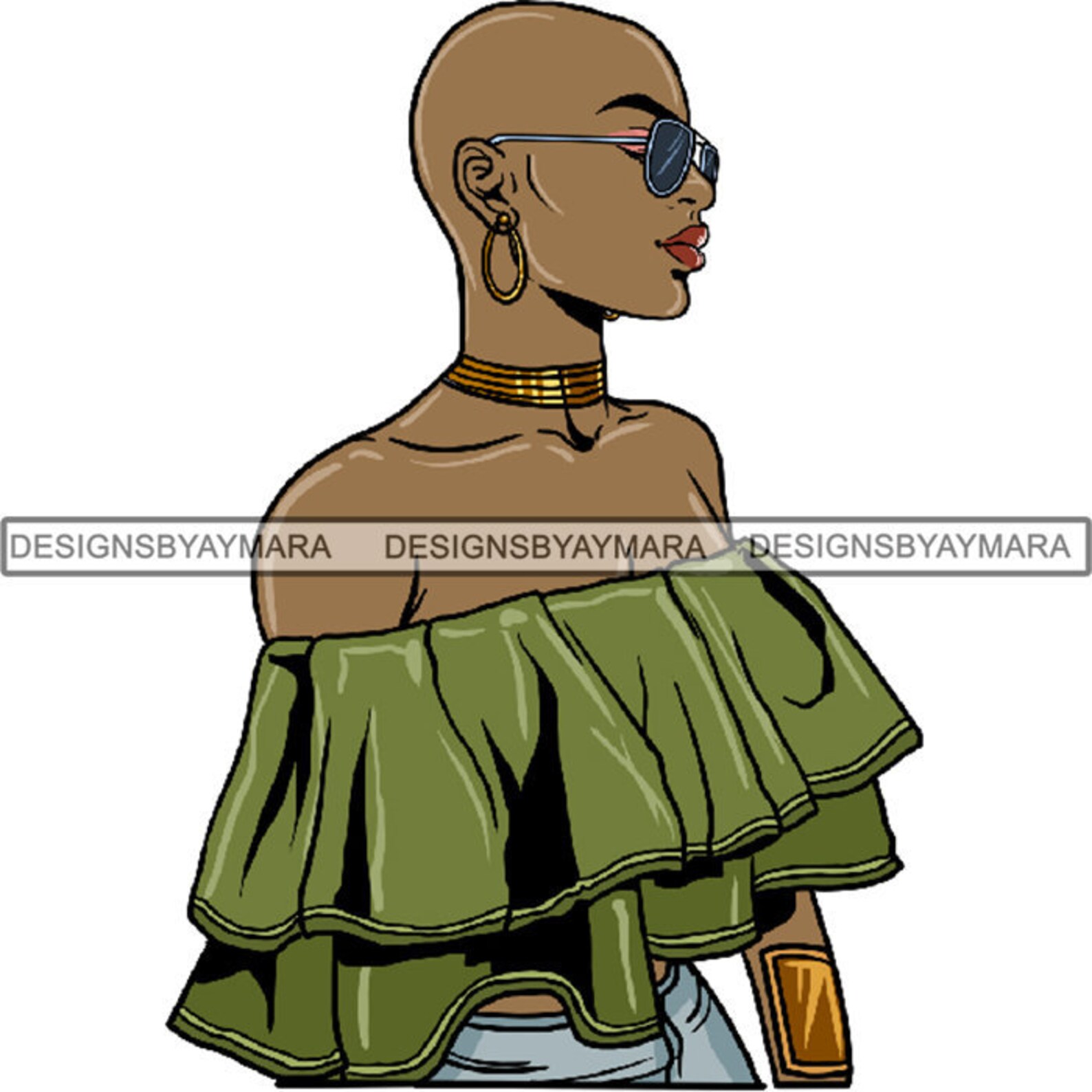 Afro Woman SVG Nubian Black Queen Diva Bald Hairstyle Goddess - Etsy