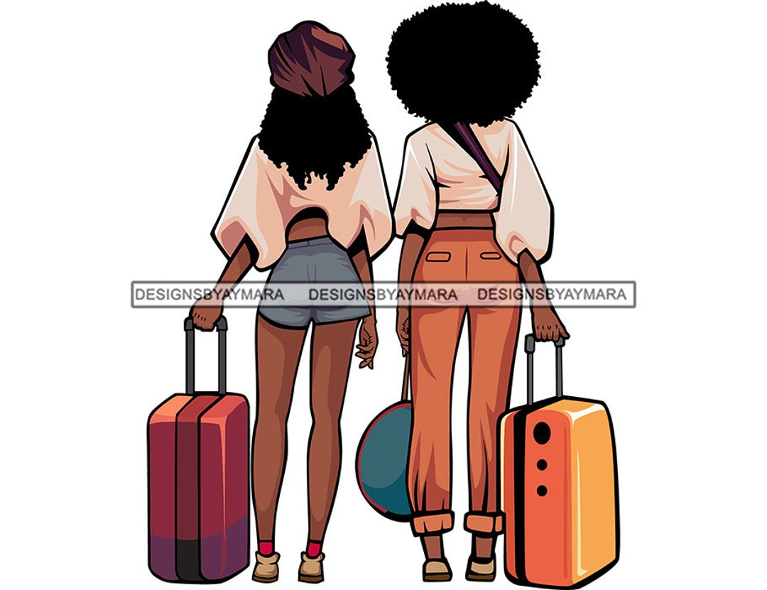 Melanin Women Going on Vacation Trip Traveling Travel Best Friends ...