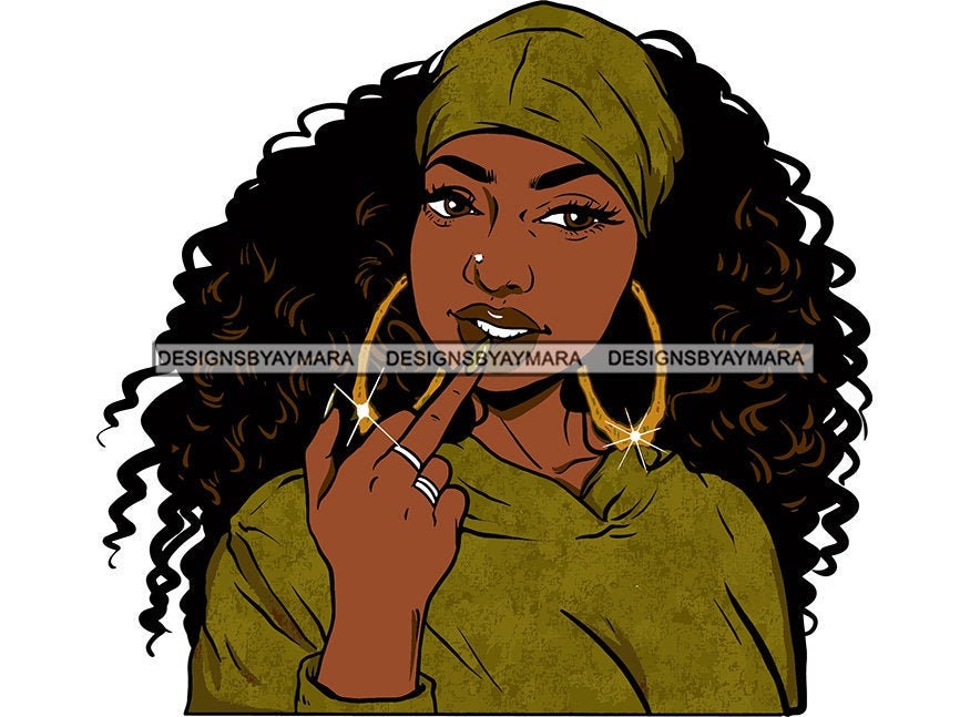 Afro Woman SVG Ghetto Street Hipster Girl Ebony Melanin Nubian Bamboo ...
