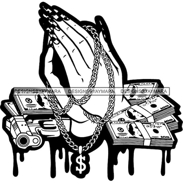 Praying Hands With Money Svg - Etsy