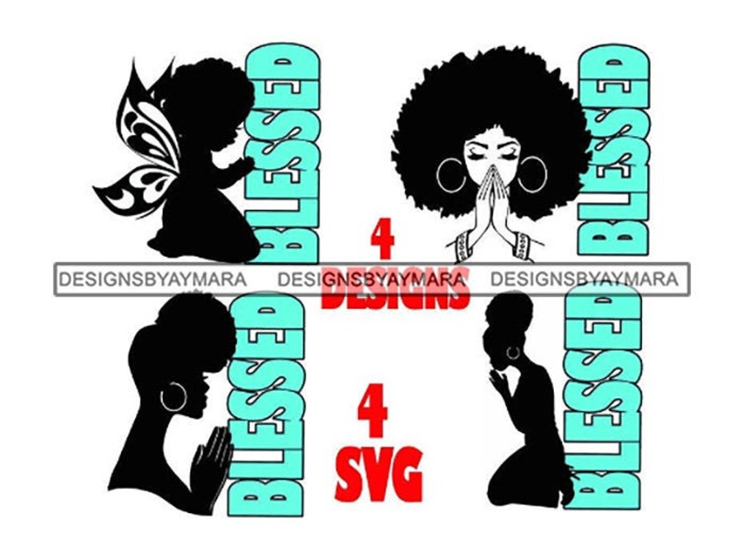 Bundle of 4 Woman Svg Afro Queen Diva African American Lady Nubian ...