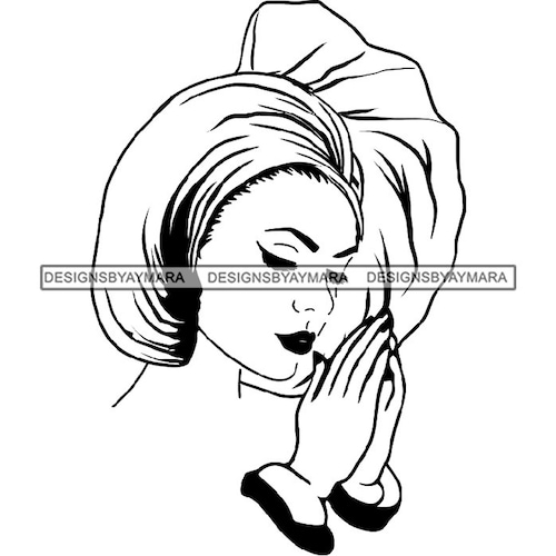 Praying Woman Png Afro Svg Pray Svg Coloring Pages - Etsy
