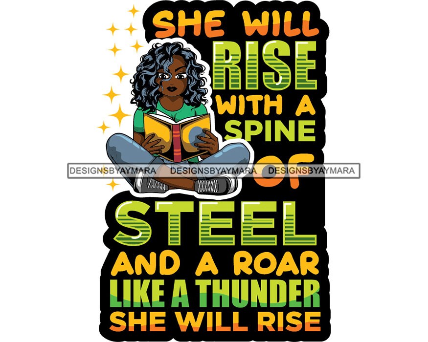 Bundle 9 Afro Lola Reading SVG Education Quotes Nubian Queen | Etsy