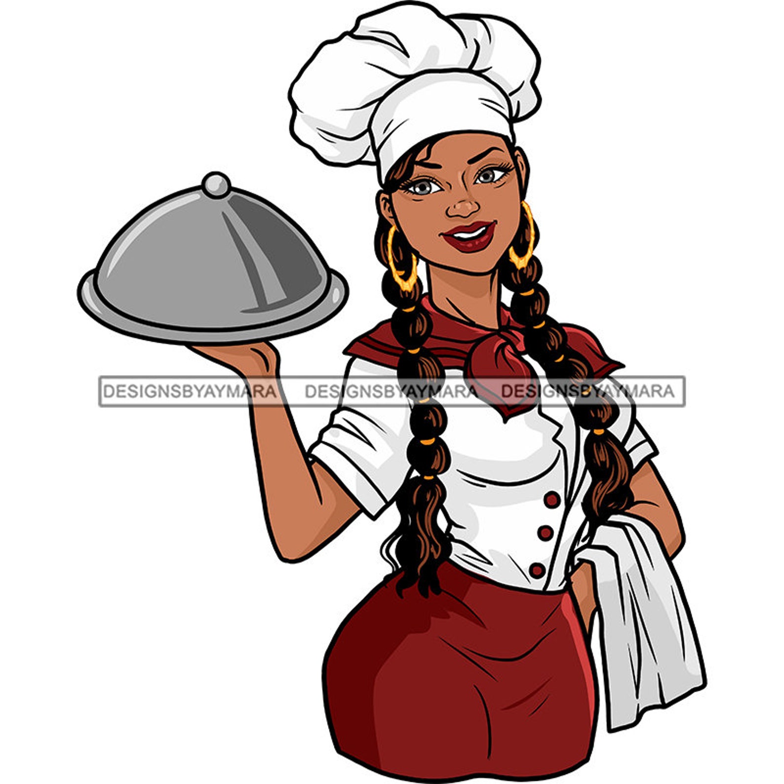 Afro Woman Chef Culinary Melanin Uniform Occupation Cooking Job Kitchen ...