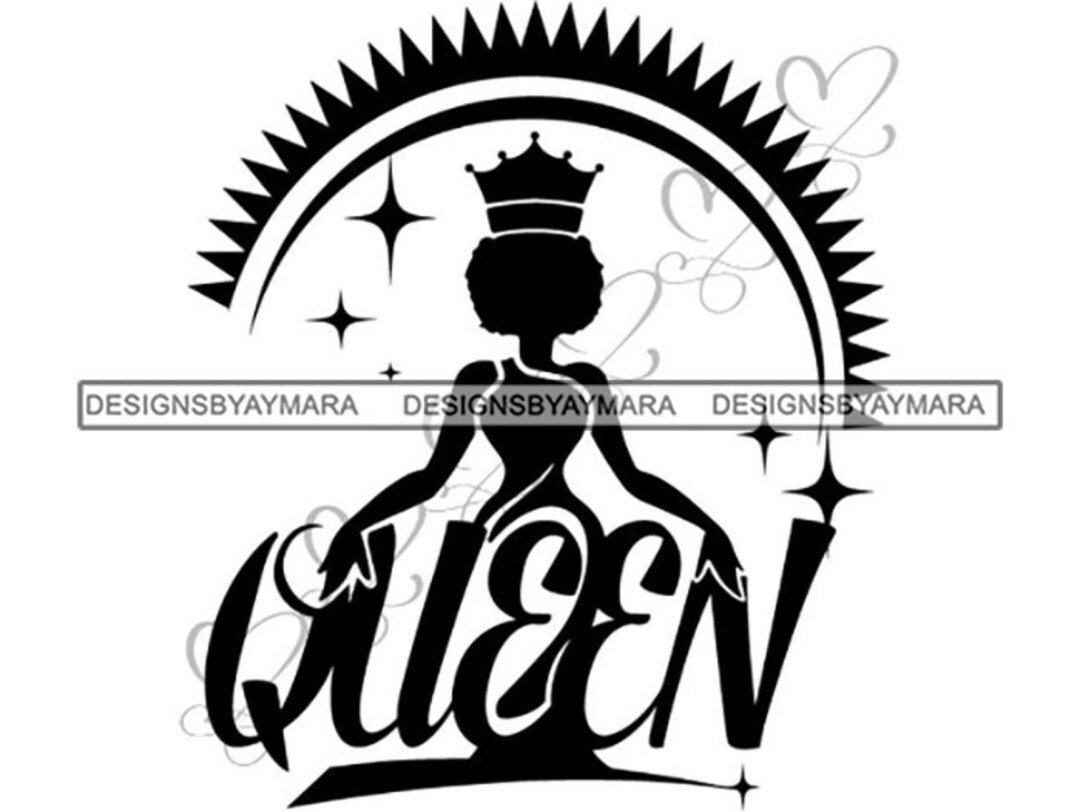 Queen Afro Woman Svg Goddess Natural Hairstyle African American Lady ...