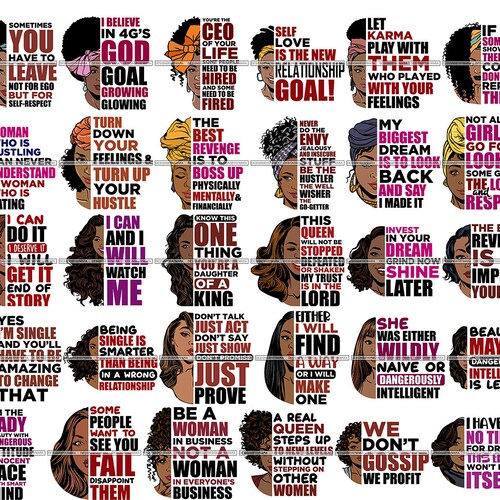 Bundle of the Century 200 Afro Woman SVG Melanin African - Etsy