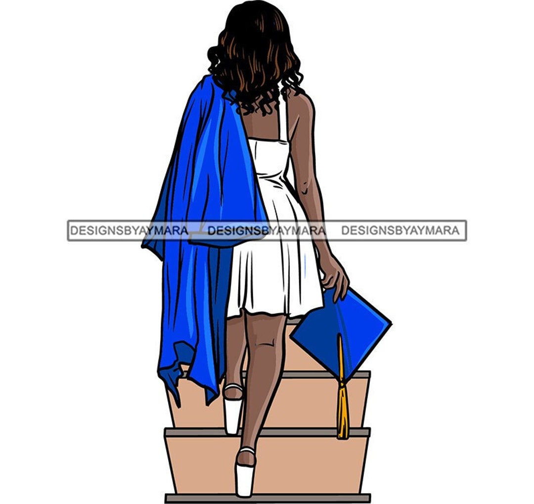 Graduation Woman Blue Cap Gown Diploma Achievement Education College ...