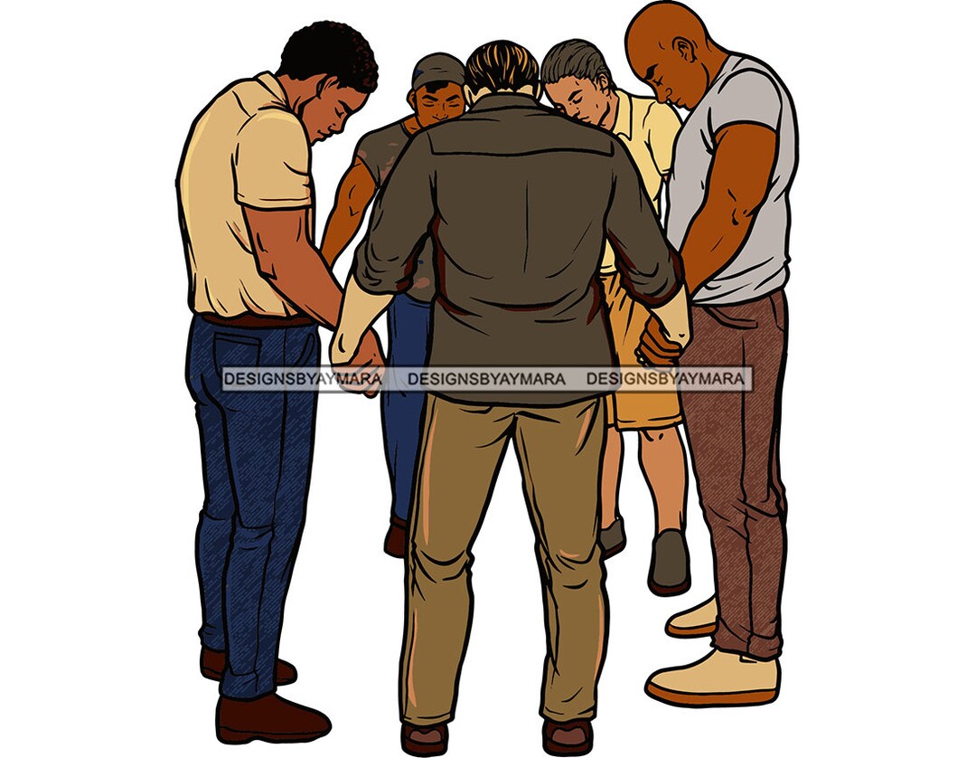 Black Men Praying God Lord Prayers Pray Man Together Believe African ...