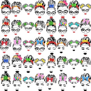 Bundle 40 Designs Messy Bun Different Hairstyles Beauty Salon Logo ...