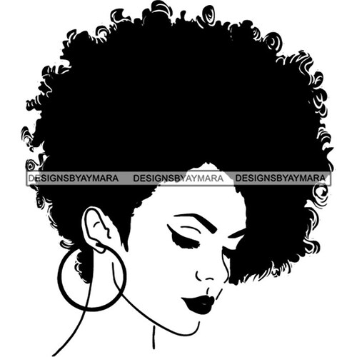 Black Woman .SVG Diva Classy Lady Nubian Queen Afro Hairstyle - Etsy