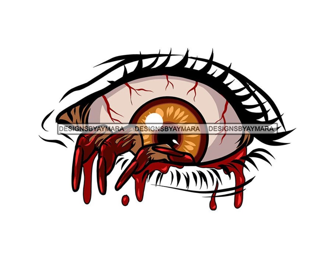 Creepy Human Eyes Bleeding Tears Red Veins Blood Bloody Hands Eyeball ...