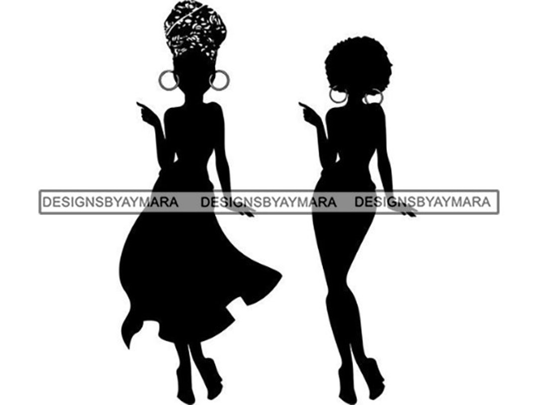 Black Woman Silhouettes African American Lady Nubian Queen Diva Afro
