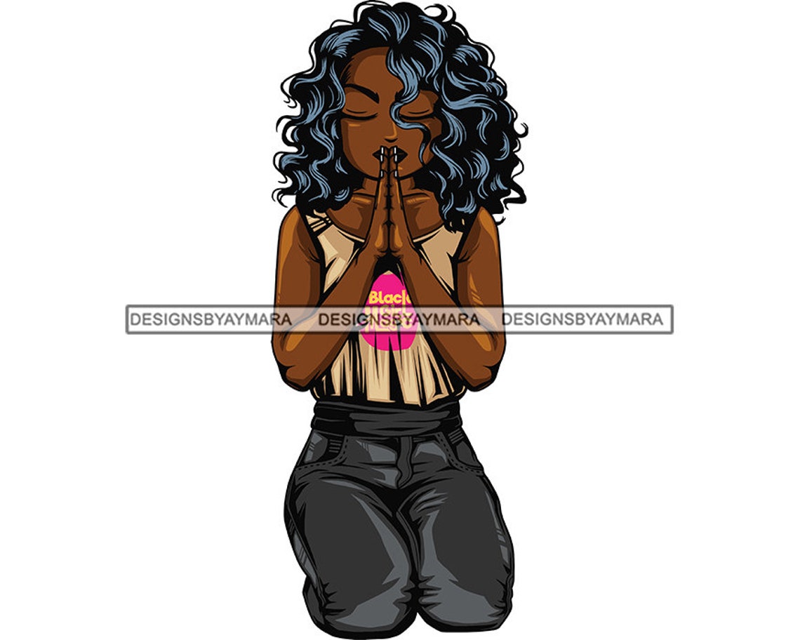 Woman Praying Black Lady Church Faith Begging Pray Prayers God Lord ...