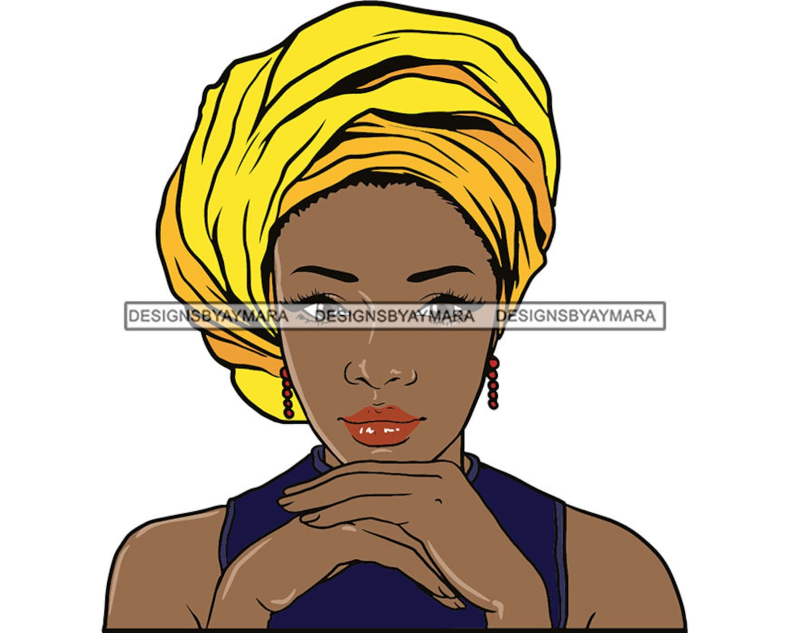 Afro Woman SVG Turban Head Wrap Scarf Headscarf Nubian Queen - Etsy