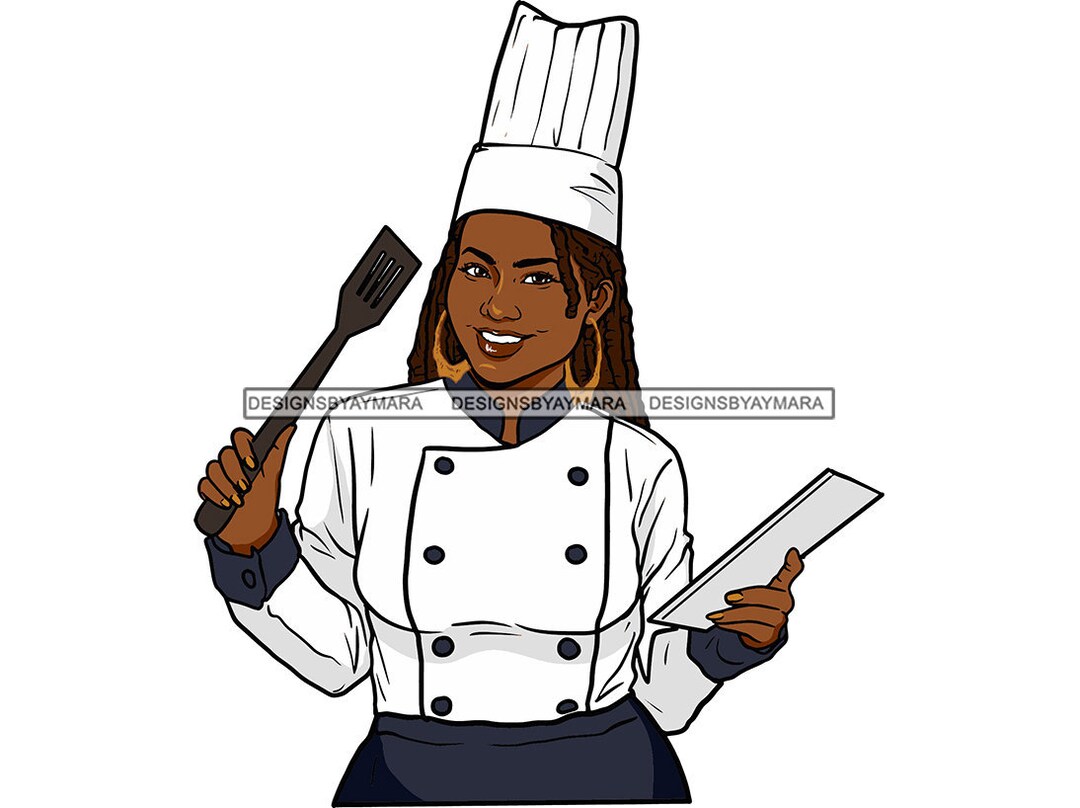 Afro Woman Chef Culinary Occupation Cooking Job Business Kitchen ...