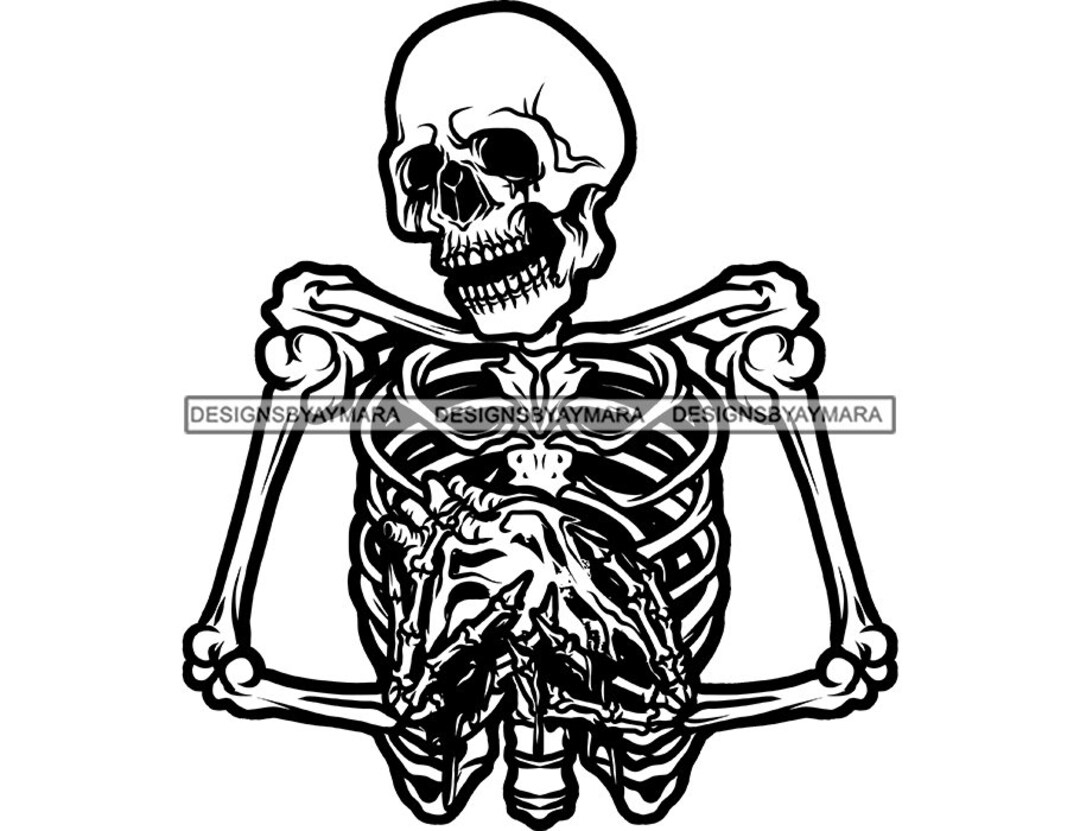 Creepy Skull Carrying Human Heart Crying Bleeding Pain Agony Spooky ...