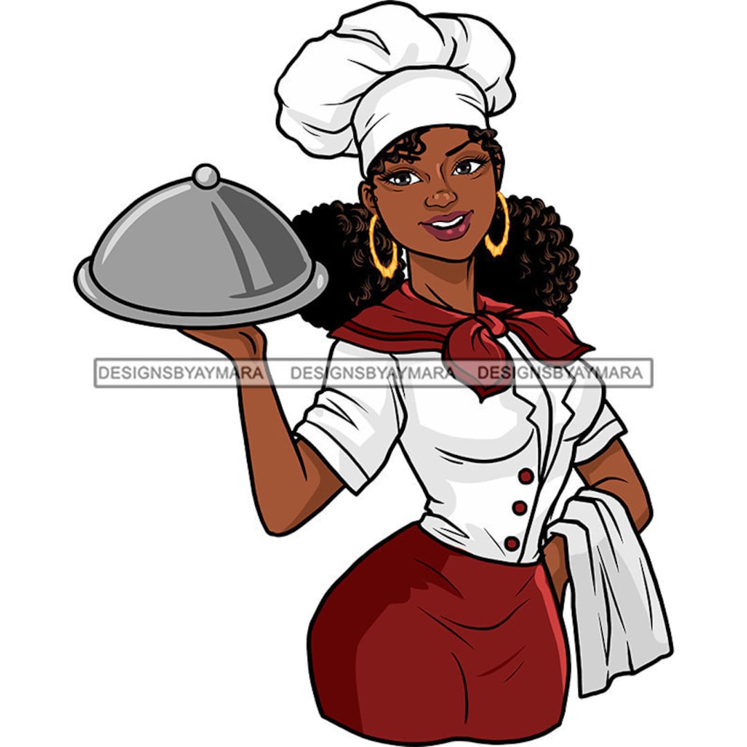Afro Woman Chef Culinary Melanin Uniform Occupation Cooking Job Kitchen ...