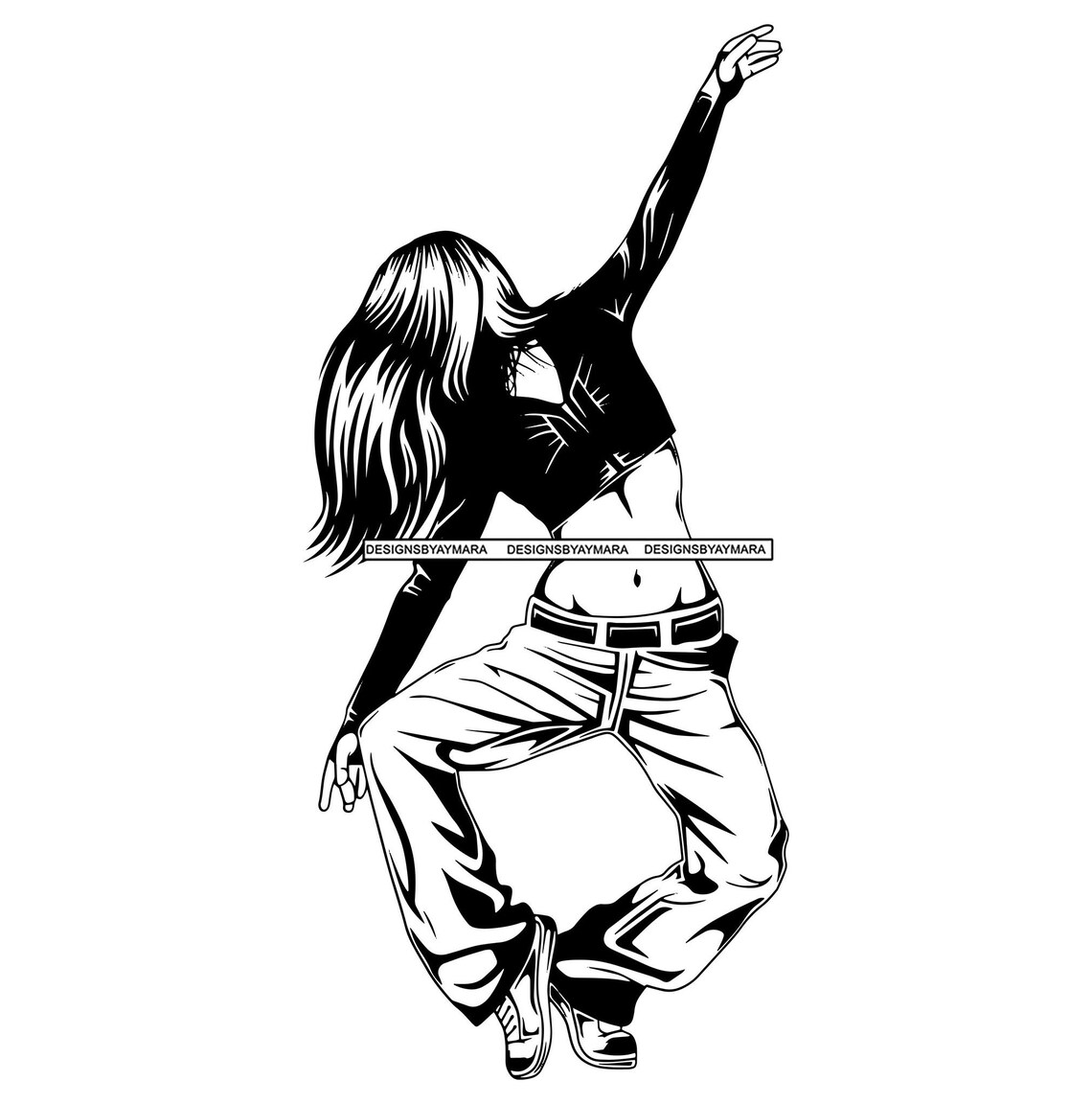 Dancing Hip-hop Dancer Woman Dancing Modern Teenage Girls Breakdancing ...