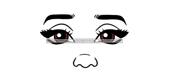 Woman Face SVG Brown Eyes Make up Model Nose Portrait Eyebrow | Etsy
