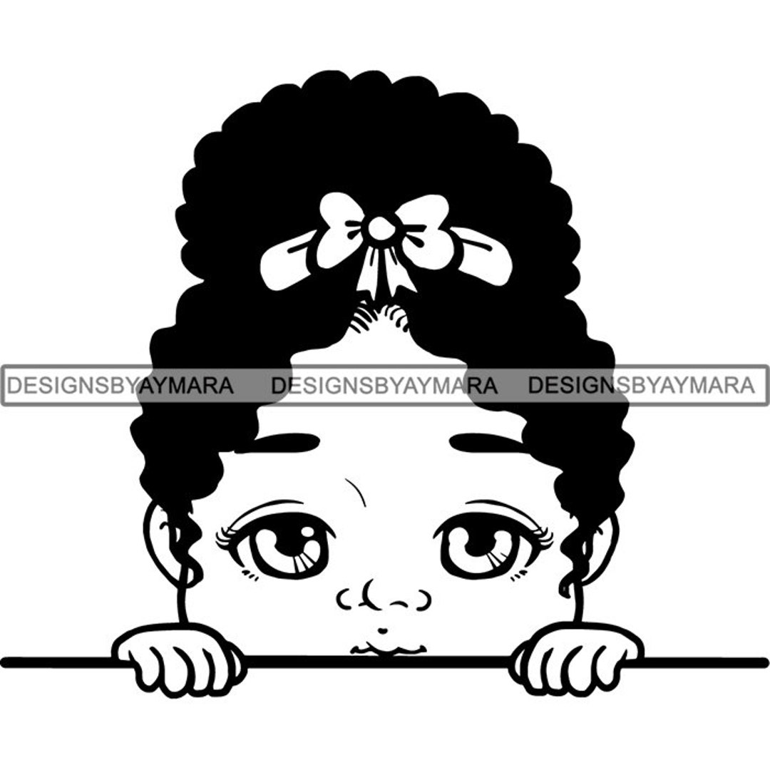 Peek a Boo I See You Baby Boo Girl Afro Puff Nubian Cute Little Kid ...