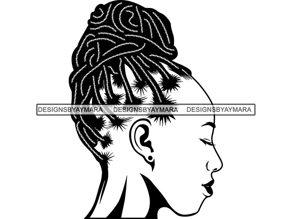 Black Woman SVG Braids Locs Dreads Hairstyle Beauty Salon Logo Classy ...