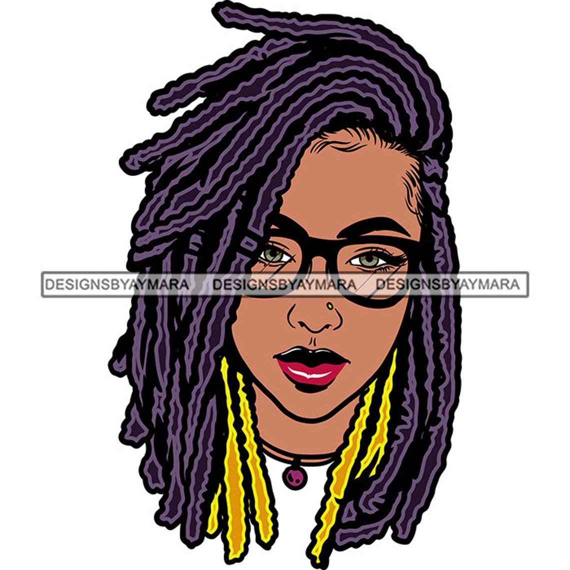 Afro Woman Portrait Bundle Dreadlocks Hairstyle Wearing - Etsy