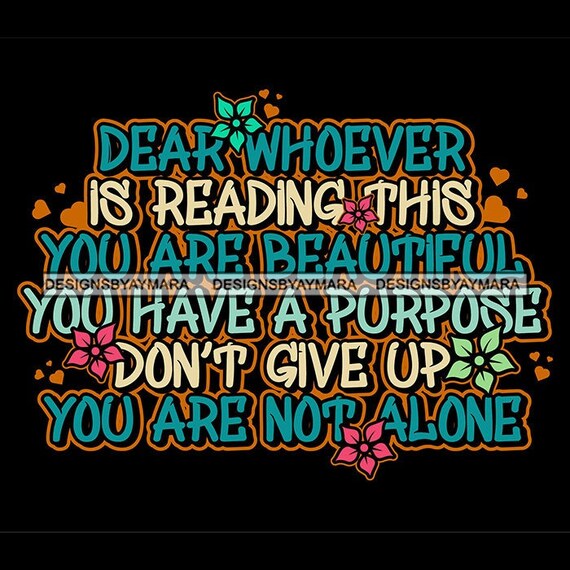 Dear Whoever is Reading This You Are Beautiful Life Positive - Etsy
