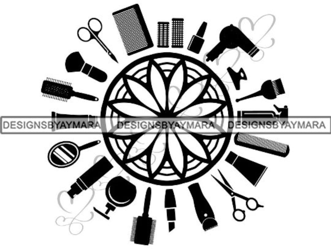 Scissors And Comb Vector