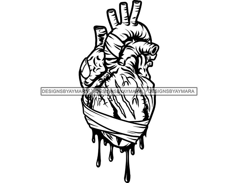 Human Broken Heart Patch Bandage Pain Agony Scars Bleeding - Etsy