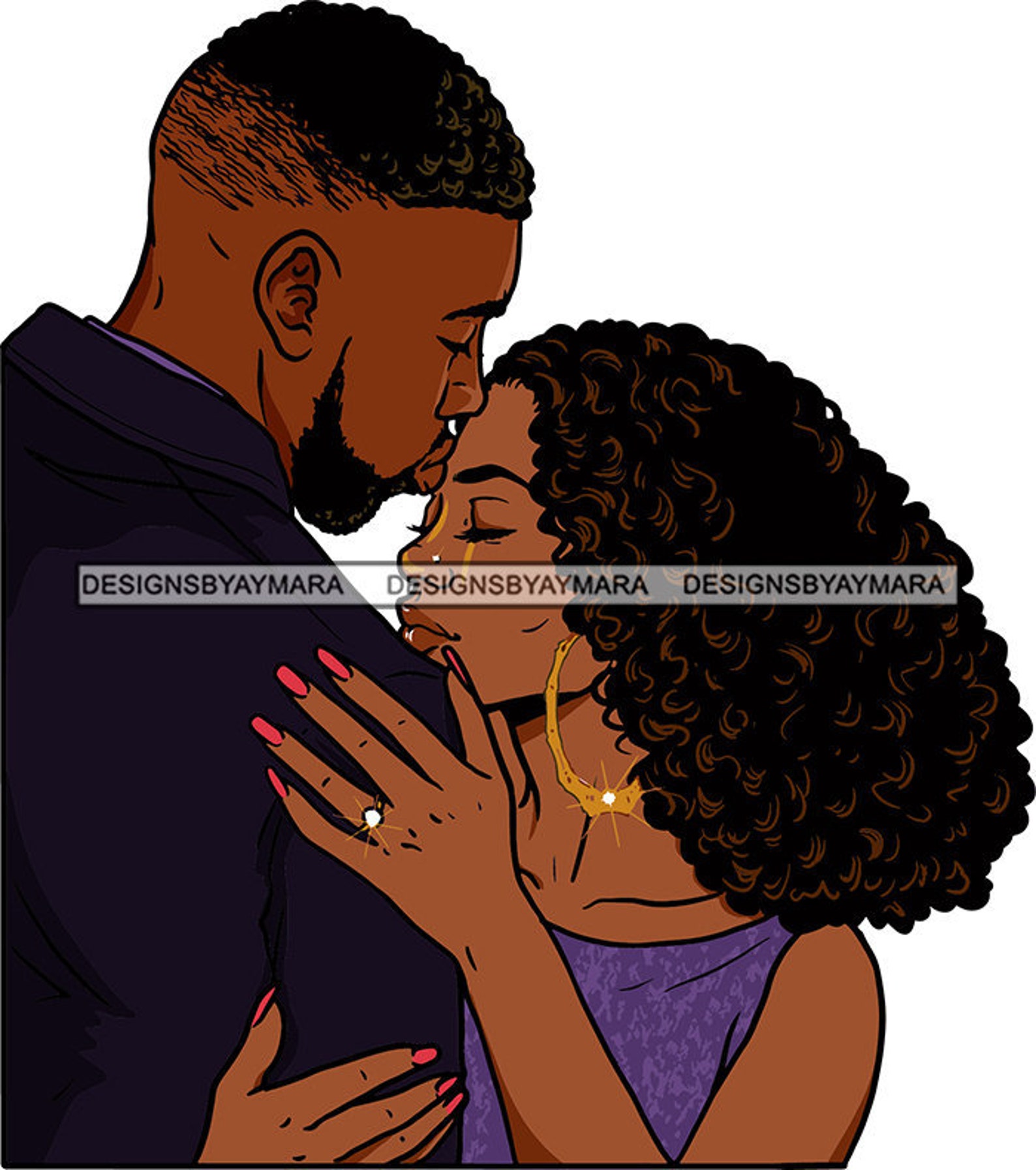 Relationship Black Couple Art
