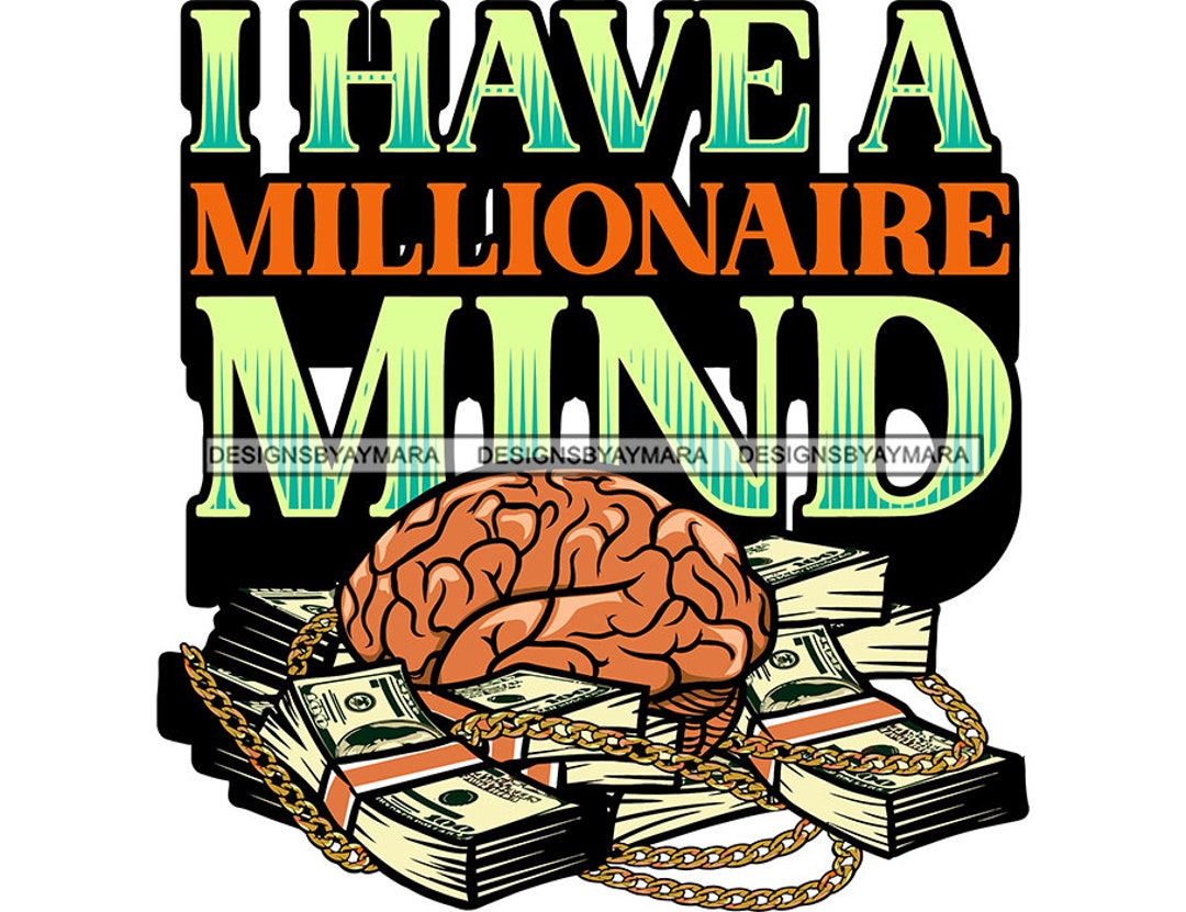 I Have a Millionare Mind Brain Money Stacks Gold Chain Jewelry Success ...
