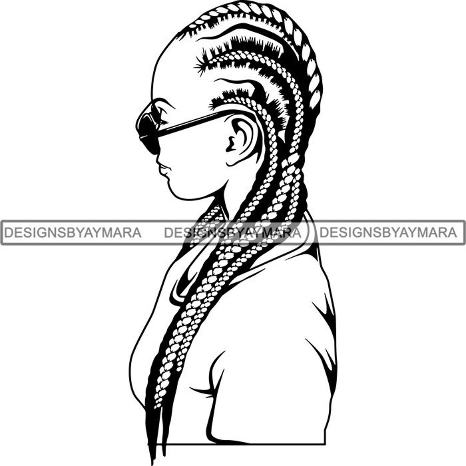 Black Woman SVG Braids Locs Dreads Hairstyle Beauty Salon Logo - Etsy