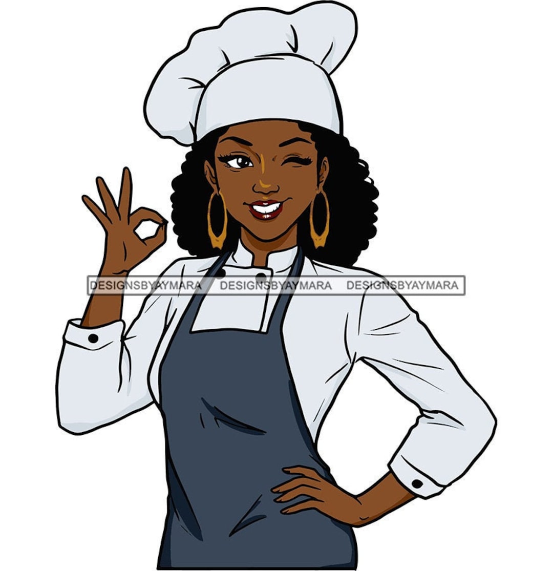 Afro Woman Chef Culinary Occupation Cooking Job Business Kitchen ...
