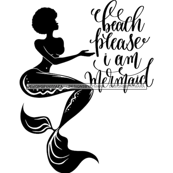 Black Afro Mermaid Woman Aquatic Creature Queen Nubian Goddess | Etsy