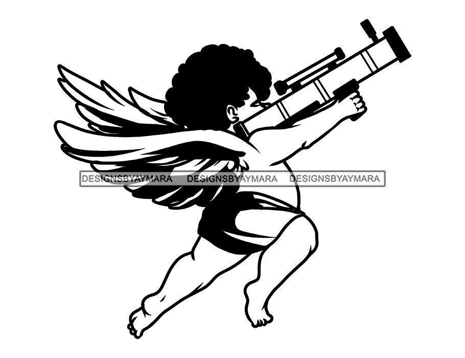 Gangster Angel Baby Boy Carrying Bazooka Gun Weapon Wings - Etsy