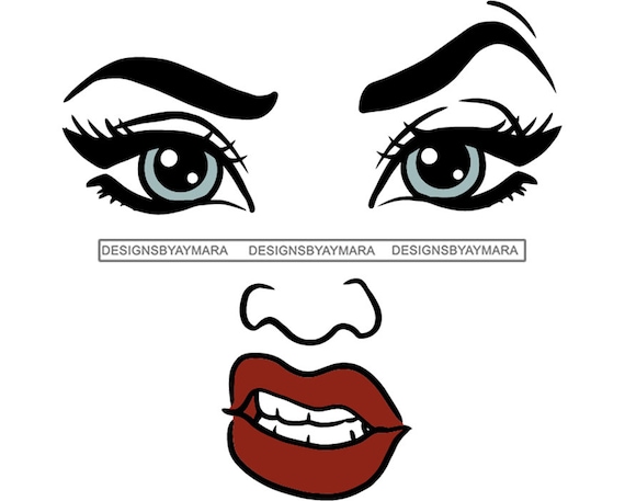Woman Mean Face SVG Girl Gray Eyes Make up Model Lipstick Lips - Etsy ...