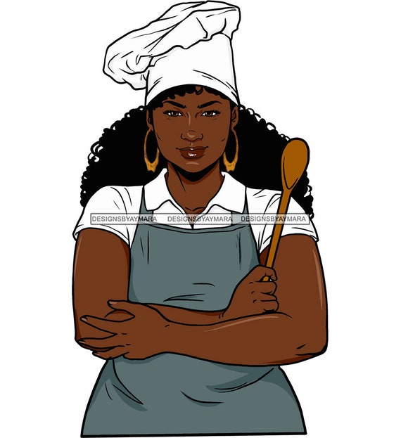 Afro Woman Chef Culinary Occupation Cooking Job Business | Etsy